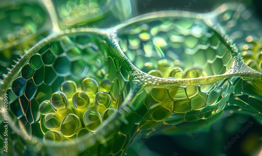 Microscopic view of plant stomata cells, revealing photosynthetic ...