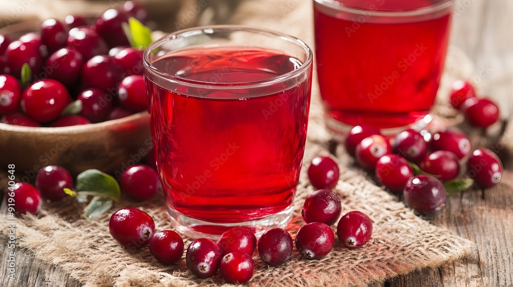Renowned for its tangy taste and vivid red color, cranberry juice ...