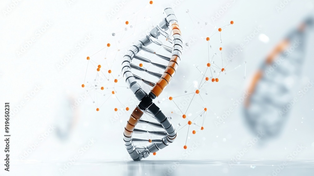 Ilustração do Stock: Visual breakdown of DNA structure featuring a ...
