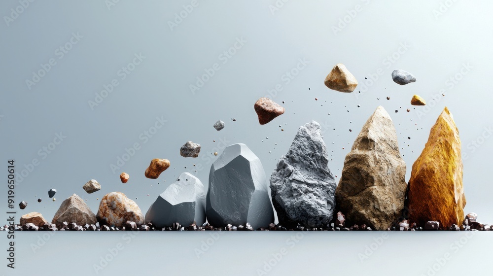 Visual guide illustrating the rock cycle stages with engaging icons ...