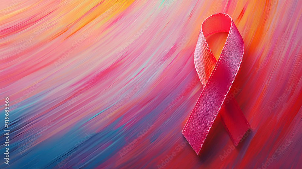 fondo colorido con un liston rosa simbolo de ayuda y prevencion del ...