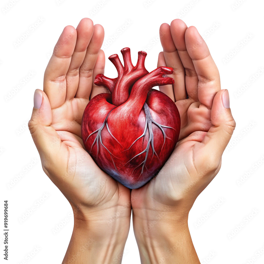 Hands holding human heart world organ donation day 2024 transparent ...