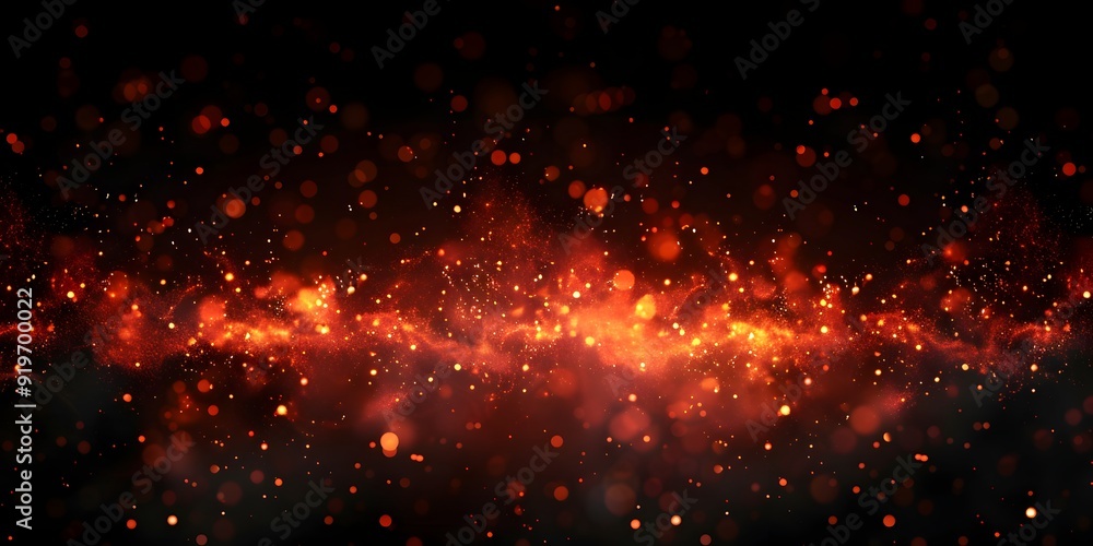 Red glowing fire particles isolated on transparent background, stars ...