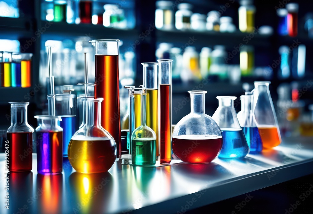 detailed visuals laboratory equipment including chemical materials ...