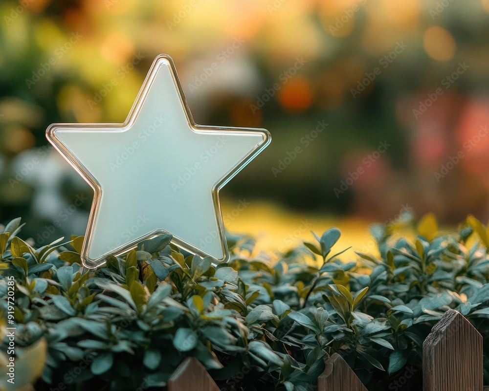 Blank star-shaped store signage design mockup isolated, frosted glass ...