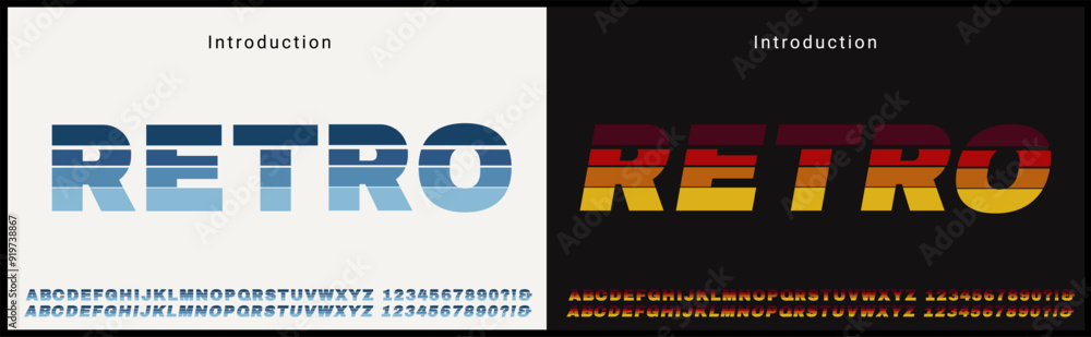Retro style bold vector font. Alphabet vector font with retro and ...