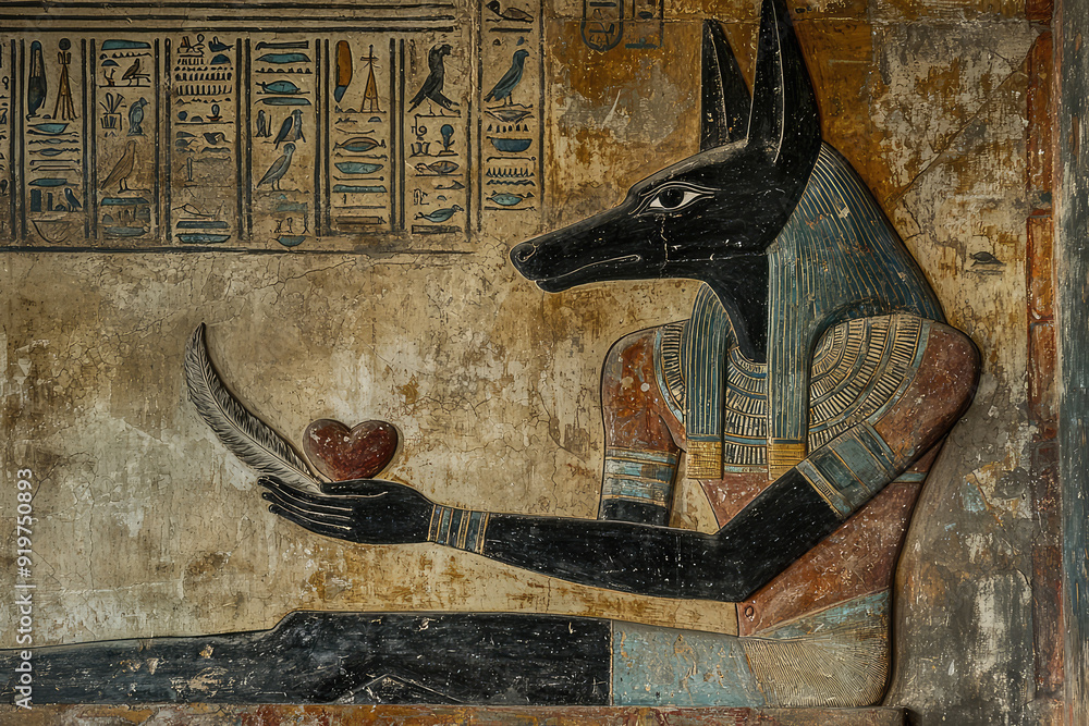 Anubis, the Ancient Egyptian God of the Afterlife, Weighs the Heart ...