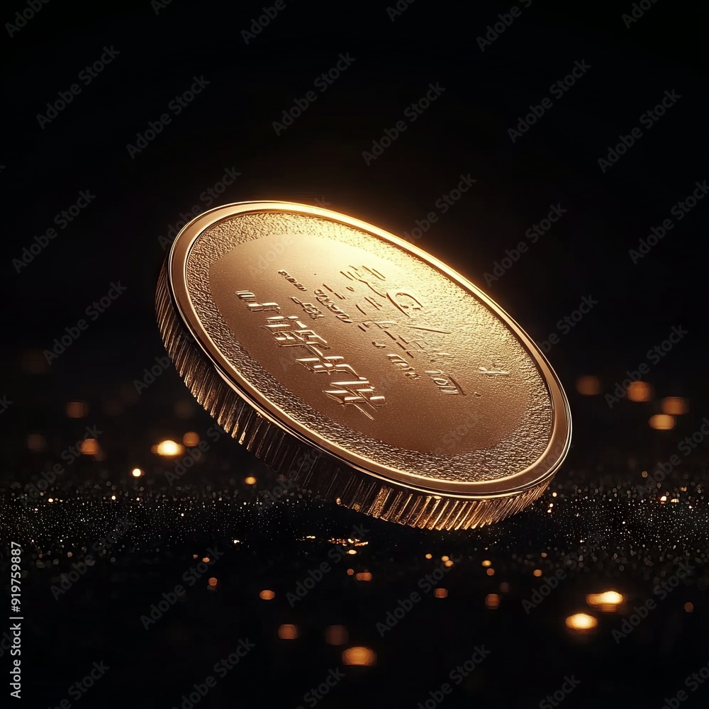 gold coin, dark,highly detailed " ai generator " Stock Illustration ...