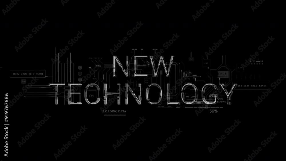 New technology HUD word text style of computer scifi Data Information ...