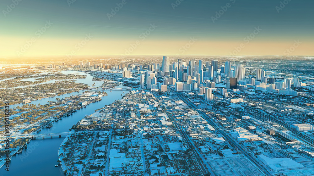 Technical aerial visual, 3D LiDAR GIS aerial map satellite scan model ...