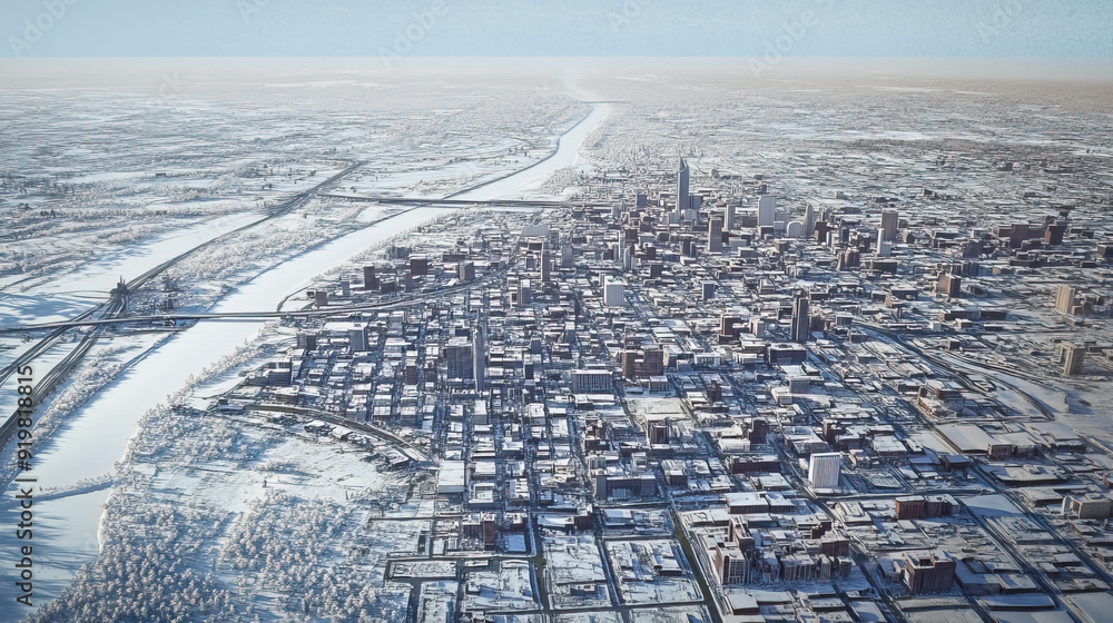 Technical aerial visual, 3D LiDAR GIS aerial map satellite scan model ...