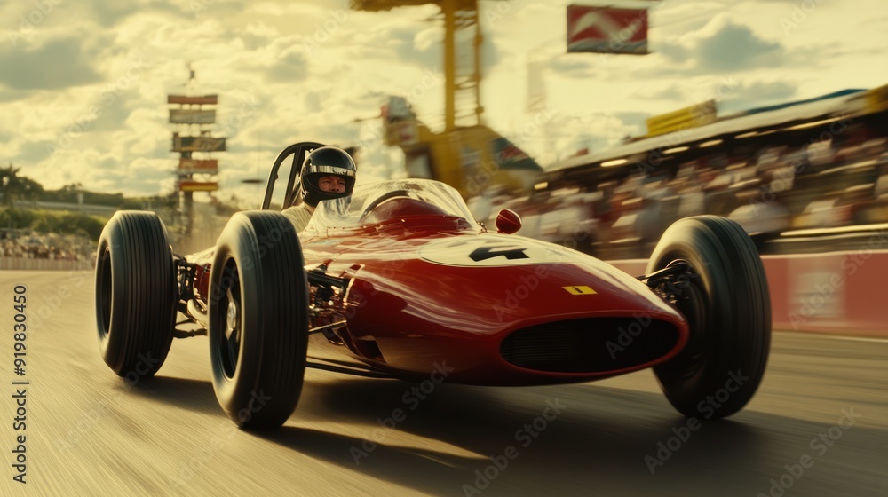 Vintage Formula 1 Race Car in Action - A classic Formula 1 race car ...