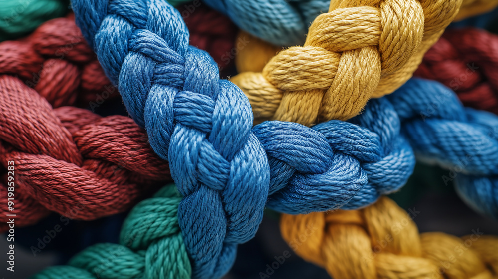 Team building and team strengthening concept symbolised with colorful ...