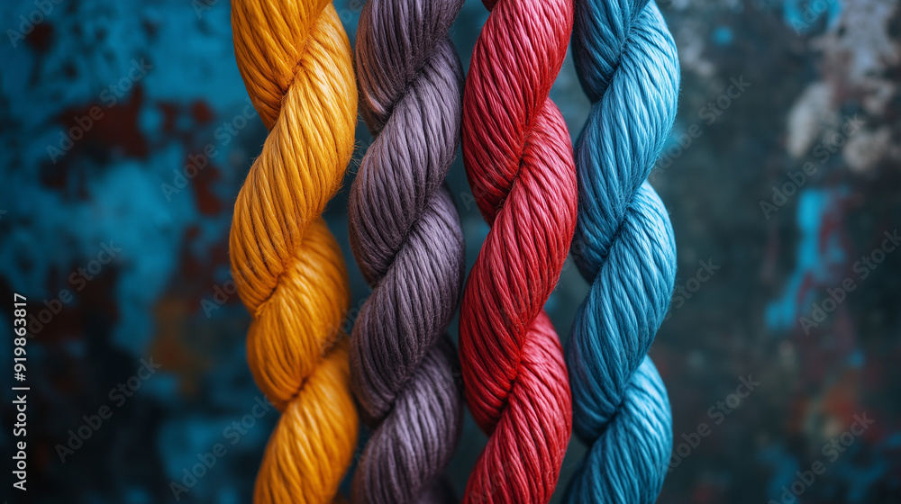 Team building and team strengthening concept symbolised with colorful ...