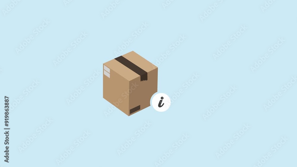 Brown box appearing on screen. Small info icon in the right corner ...