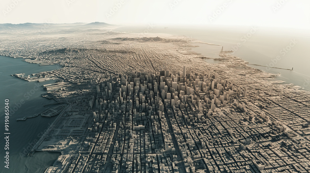 Technical aerial visual, 3D LiDAR GIS aerial map satellite scan model ...