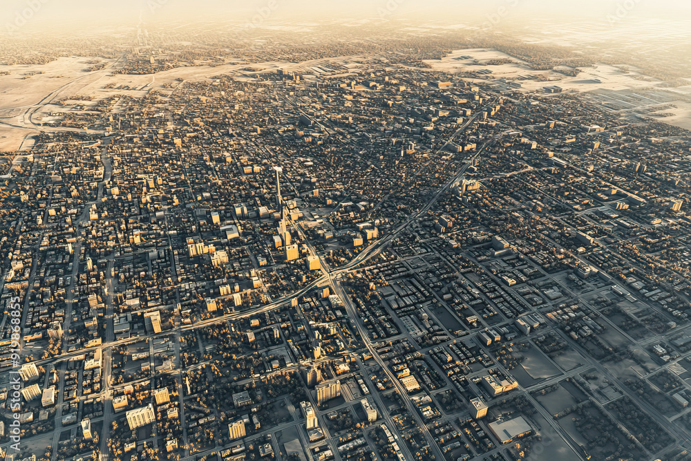 Technical aerial visual, 3D LiDAR GIS aerial map satellite scan model ...