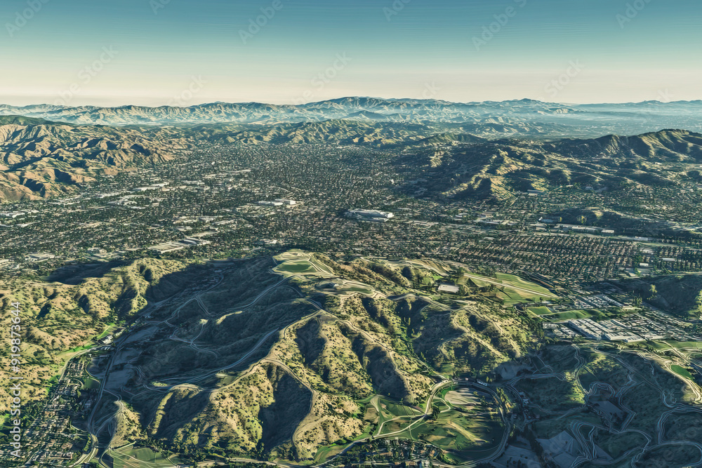 Technical aerial visual, 3D LiDAR GIS aerial map satellite scan model ...