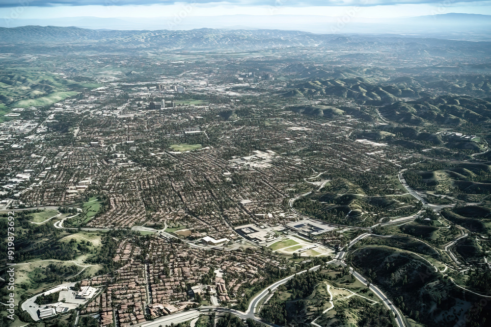 Technical aerial visual, 3D LiDAR GIS aerial map satellite scan model ...