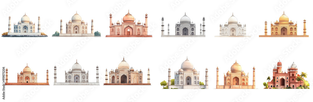 Taj Mahal Variations: A collection of 12 watercolor illustrations of ...