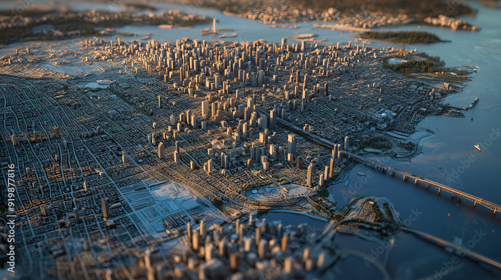 Technical aerial visual, 3D LiDAR GIS aerial map satellite scan model ...