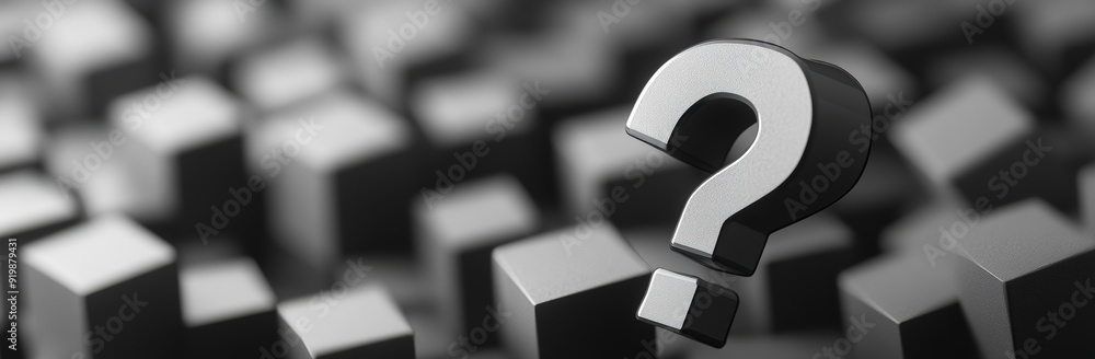 An infinite cube containing question marks and exclamation marks ...