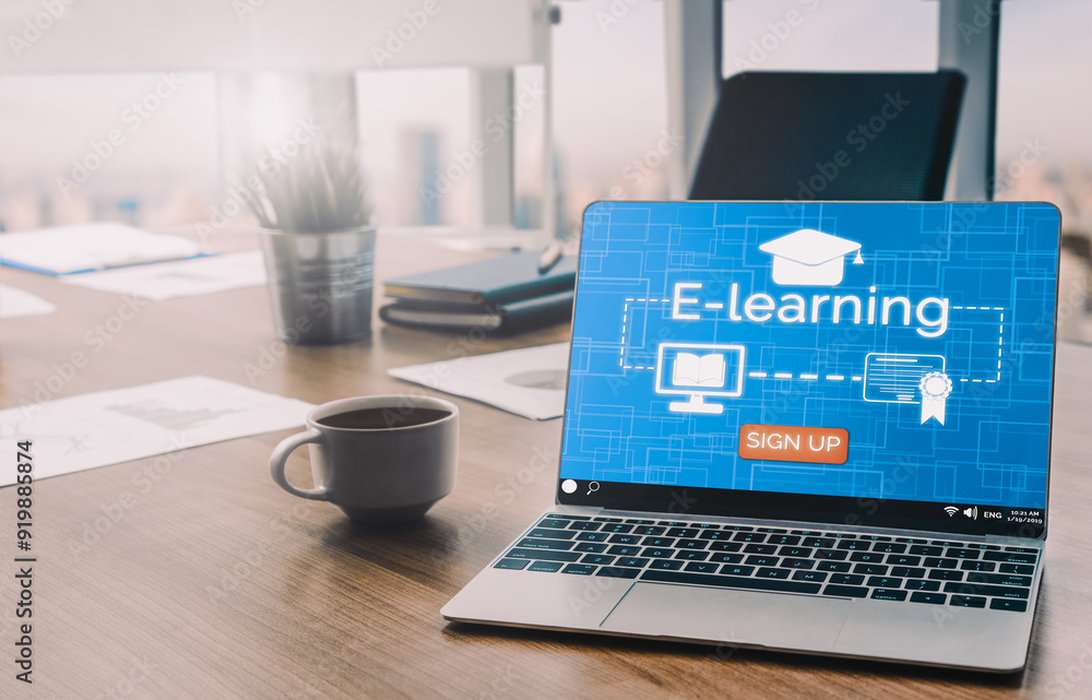 E-learning and Online Education for Student and University Concept ...