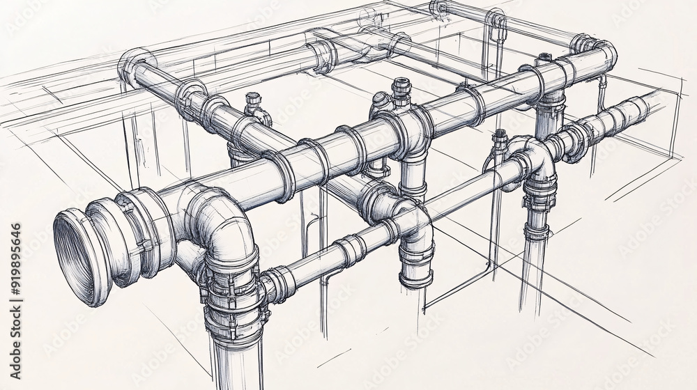 Precision Engineering: Annotated Technical Drawings of Plumbing Systems ...
