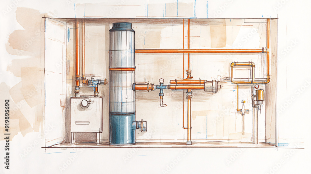 Precision Engineering: Annotated Technical Drawings of Plumbing Systems ...