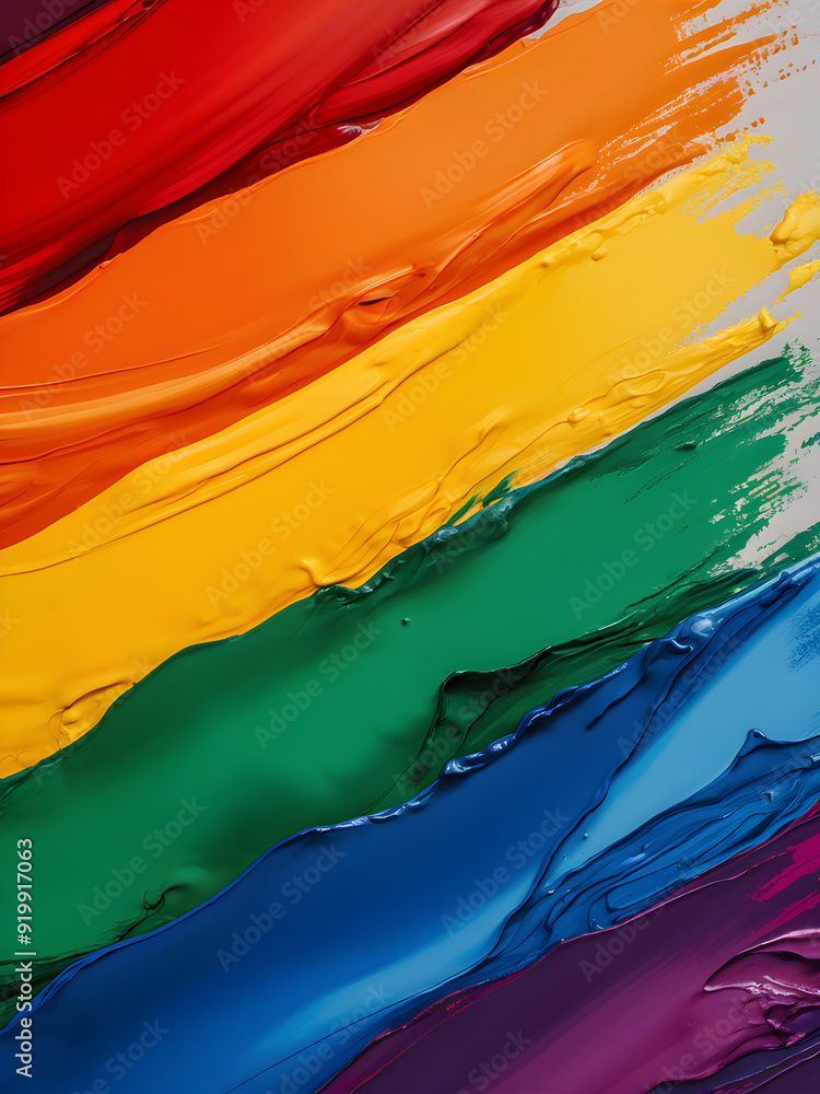 Rainbow Paint Swirls: A vibrant abstract background with bold strokes ...