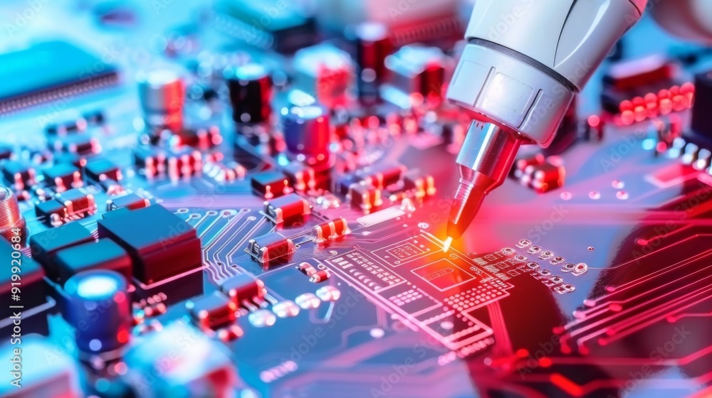 High-resolution image of a high-precision laser etching system ...