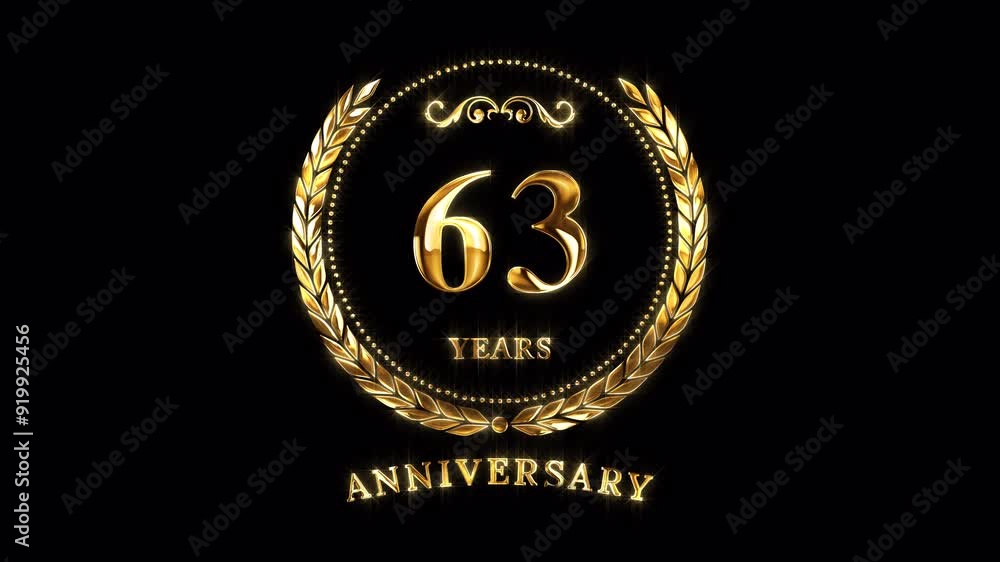 63rd Anniversary Celebration. Happy 63 Years Anniversary Animation in ...