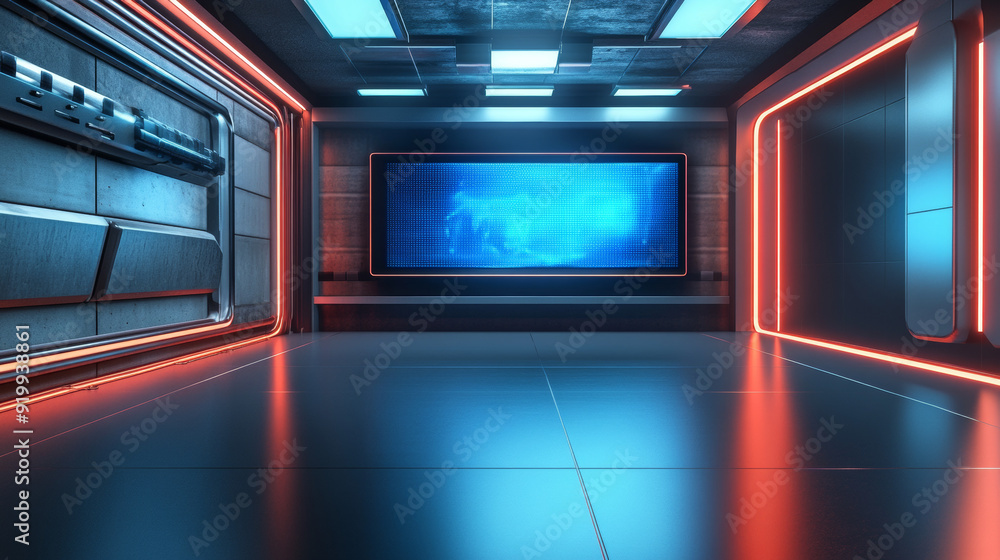 Virtual TV studio backdrop for news shows and TV shows. TV on the wall ...