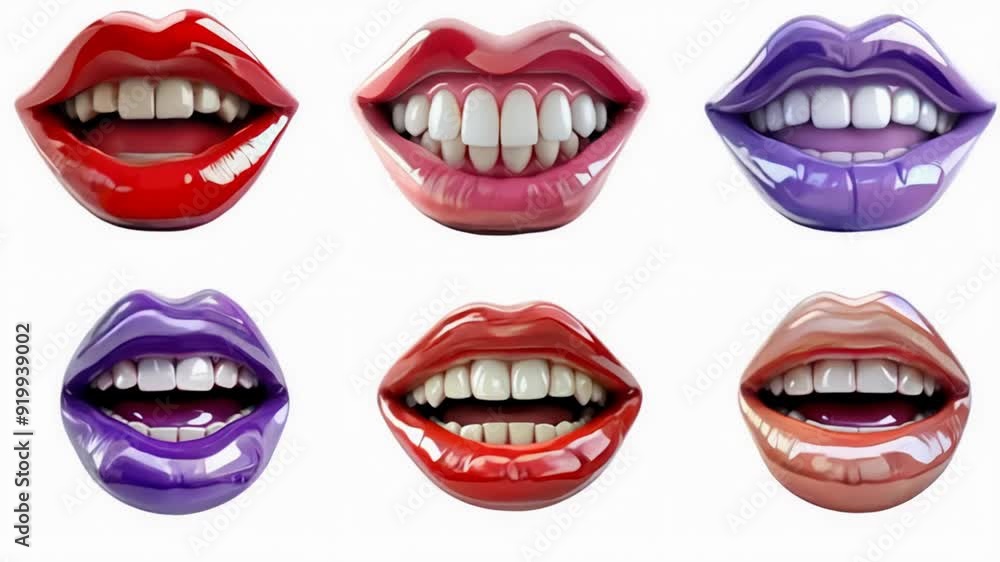 Collection showcases vibrant lips in multiple colors, highlighting ...