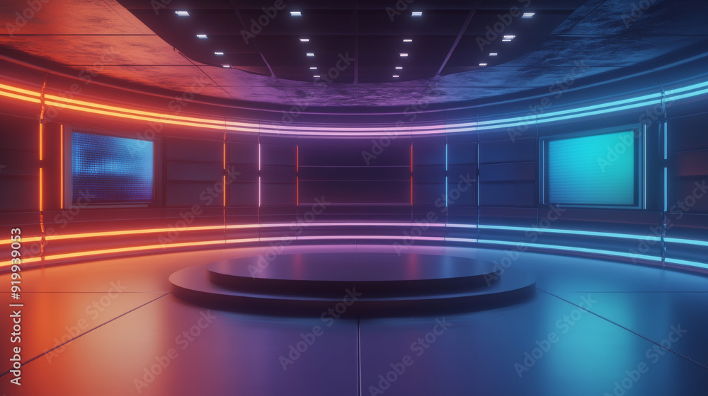 Virtual TV studio backdrop for news shows and TV shows. TV on the wall ...