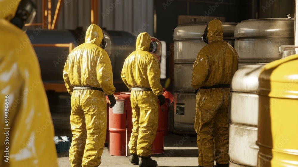 Generate a photo realistic image of workers training on handling ...