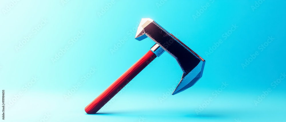 Miners pickaxe flat design side view traditional theme 3D render ...