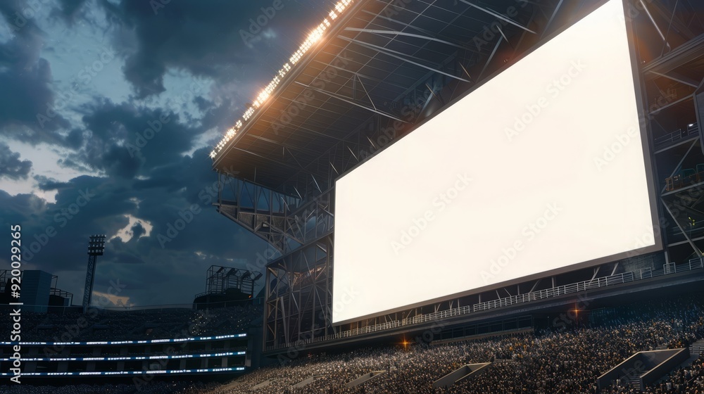 Blank stadium screen, ready for your ad. A packed stadium awaits. Stock ...