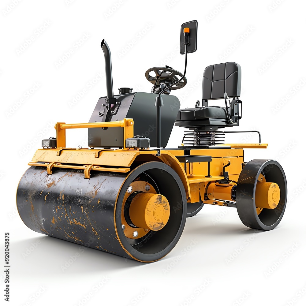 Smoothdrum roller with water spraying system, isolated on white, ideal ...