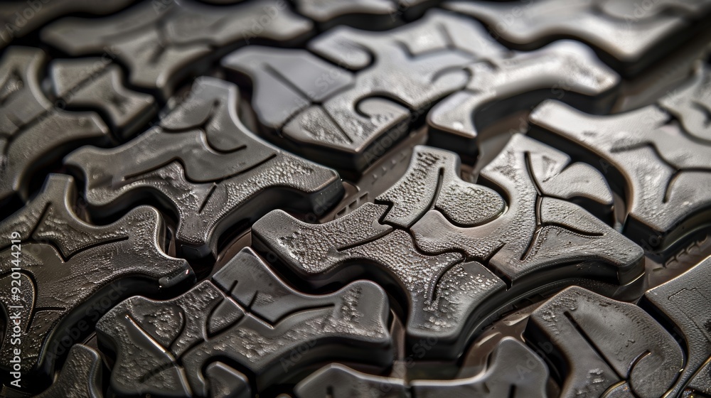 The unique pattern on this tire tread resembles a series of ...