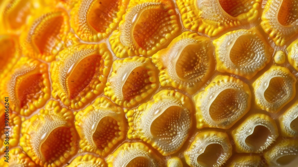 The surface is dotted with tiny raised bumps reminiscent of the cells ...