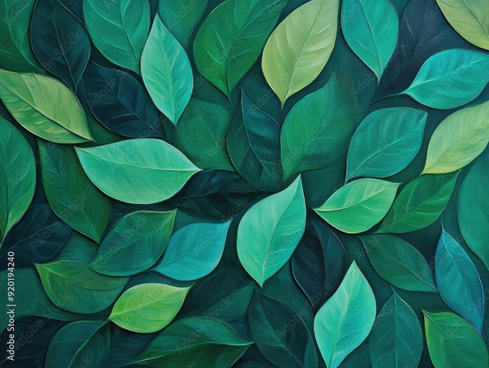 Captivating abstract artwork featuring organic leaf like shapes in ...