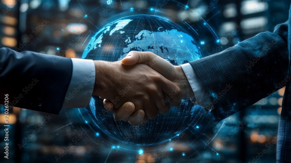 Global Partnership Agreement: Corporate Handshake in Front of ...