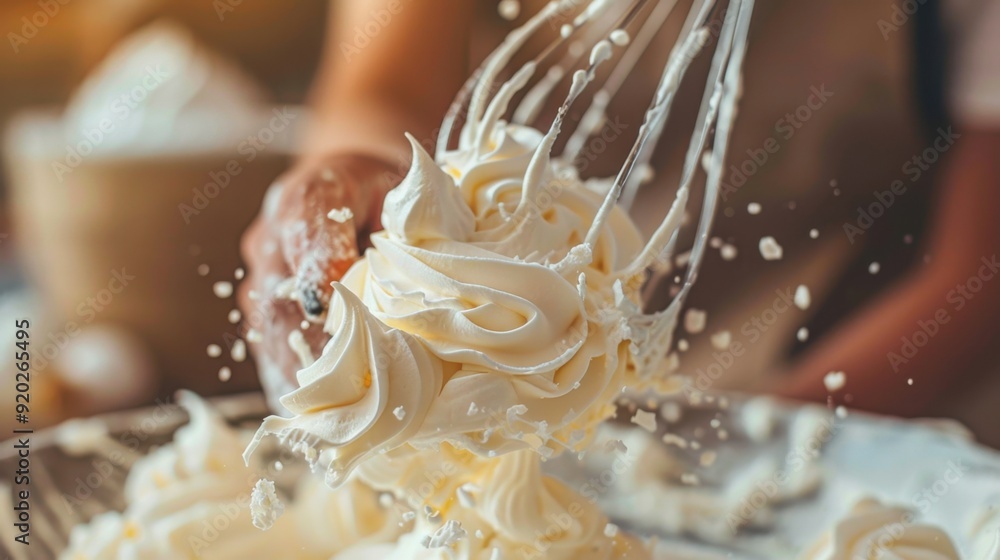 Whisking: Beating ingredients with a whisk to add air and achieve a ...