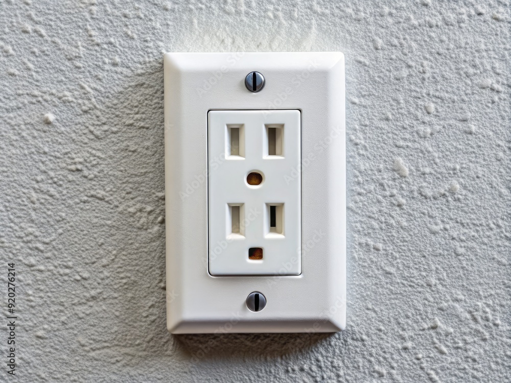 A grounded fault circuit interrupter outlet installed in a wall ...