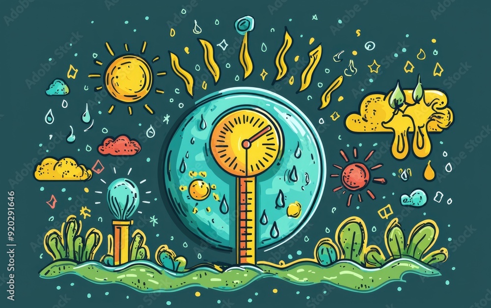 Planet Earth Overheating - Cartoon Illustration Showing Pollution ...
