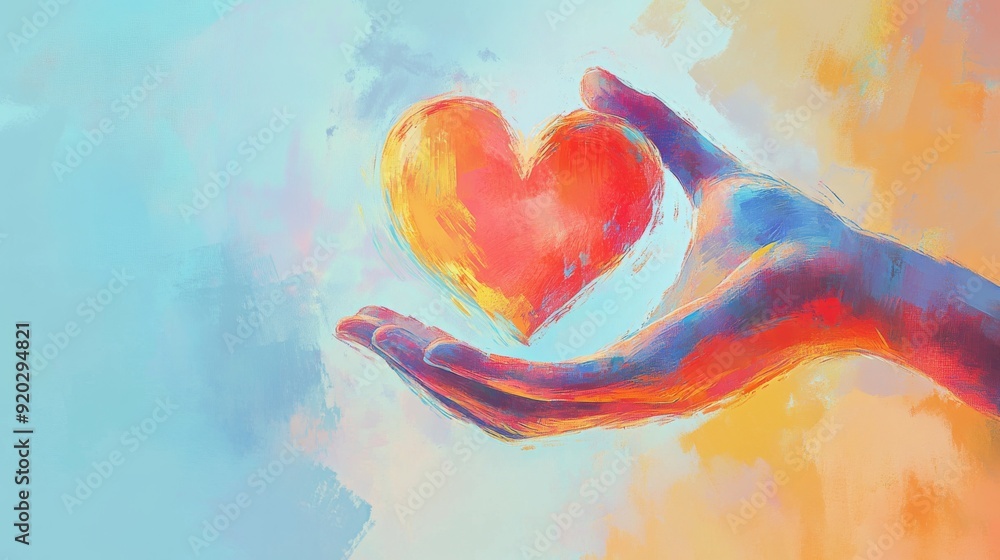 Illustration of Sign language is the heart, Concept of International ...