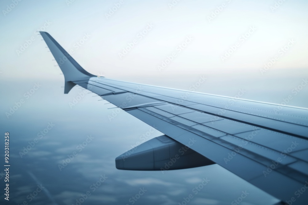 Close-up of an airplane wing design illustrating aerodynamic principles ...