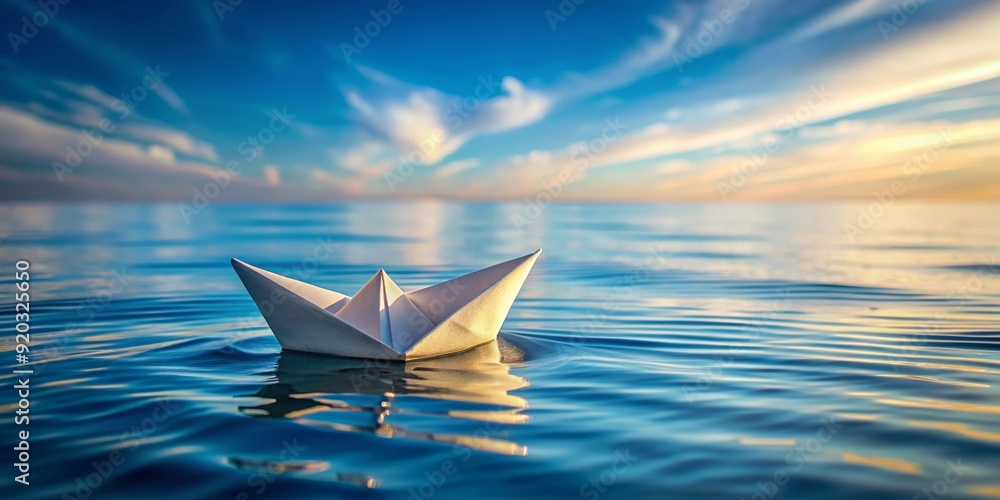 Origami paper boat floating in water, origami, paper, boat, handmade ...