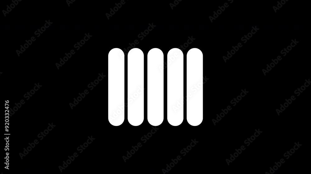 Loading Animation Five Line Loop, Five vertical white bars on black ...